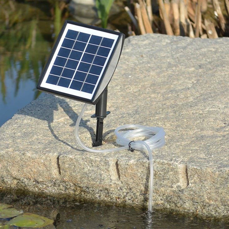 Day/Night Solar Oxygenator Pond Fish Tank Aerator Air Pump Oxygen Batt ...