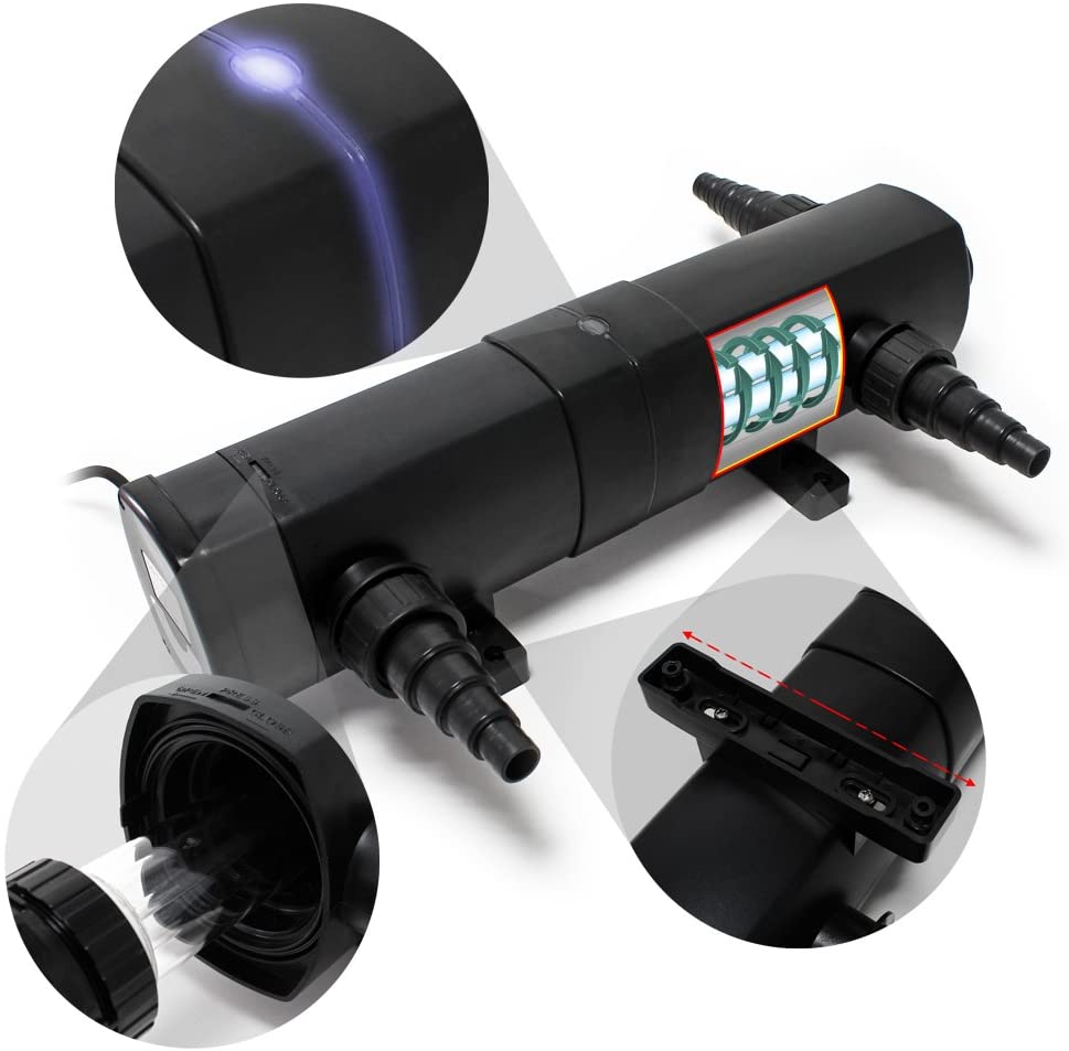 24W Aquarium Pond Tank Fish Tank Sterilizer UV Lamp Light Clarifier CU ...